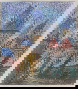 Anatole Krasnyansky Street Of Old Prague. 2001. Serigraph. Signed And ...