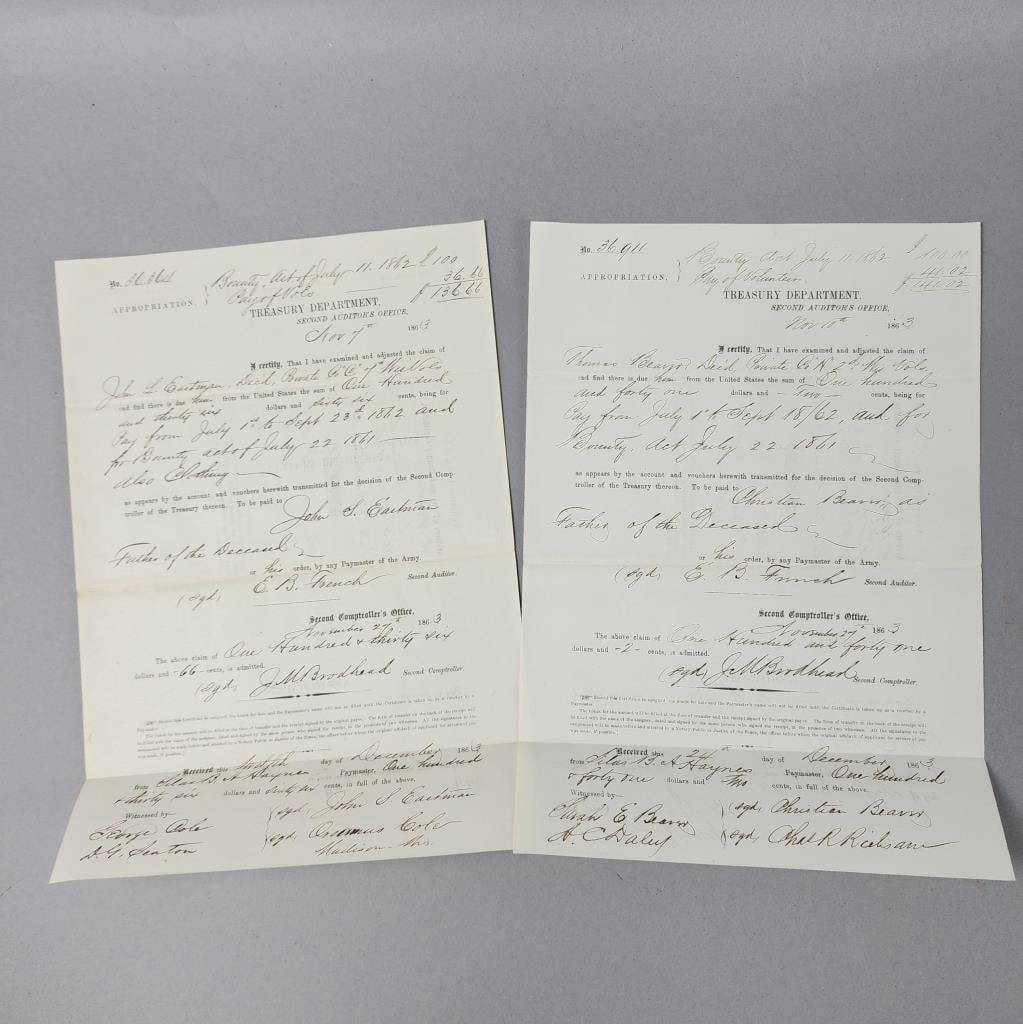 Arrears Of Pay & Bounty Certificates Auction