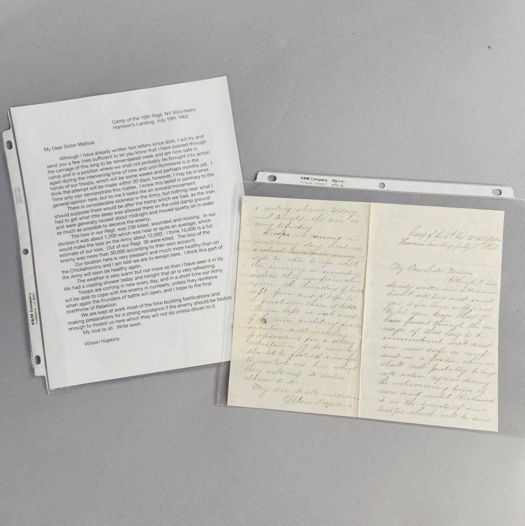 Civil War Soldier Letter Battle Of Gaines Mill Auction