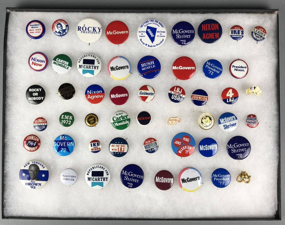 Vintage Political Button & Pin Collection Auction