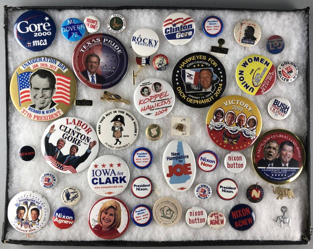 Vintage Presidential Button Collection Auction