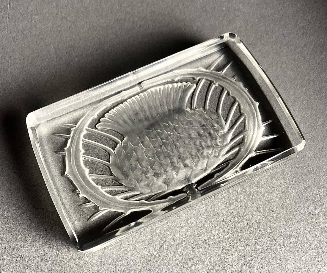 Lalique Thistle French Crystal Paperweight Auction
