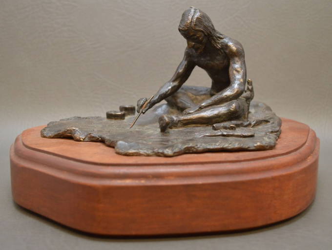 Native American/western Bronze By Mj Mackenzie