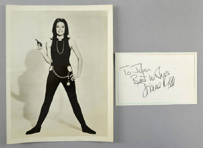 The Avengers Diana Rigg Signed Autograph Card Wi