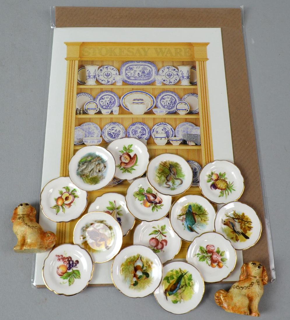 Stokesay Ware hand painted dolls house china, glas