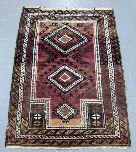 Persian Red Ground Prayer Mat With Multiple Borders,