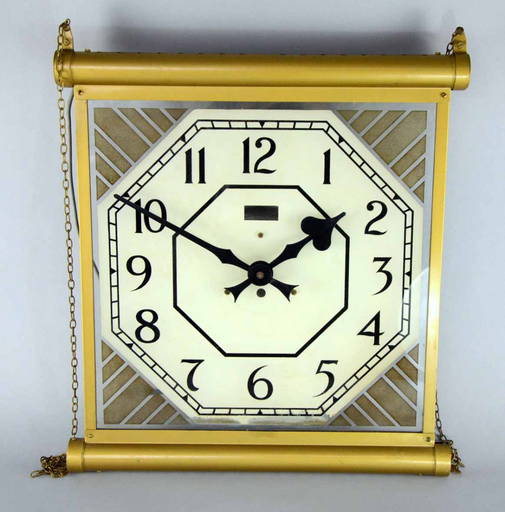 Cinema, An Auditorium Hanging Clock With Acid Etched