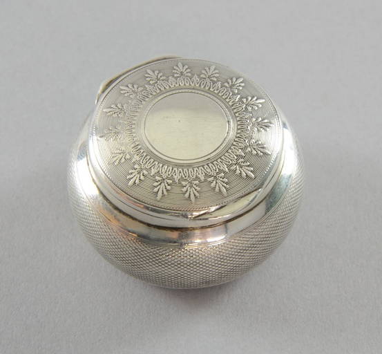 19th Century French Silver Patch Box With Hinged Cover