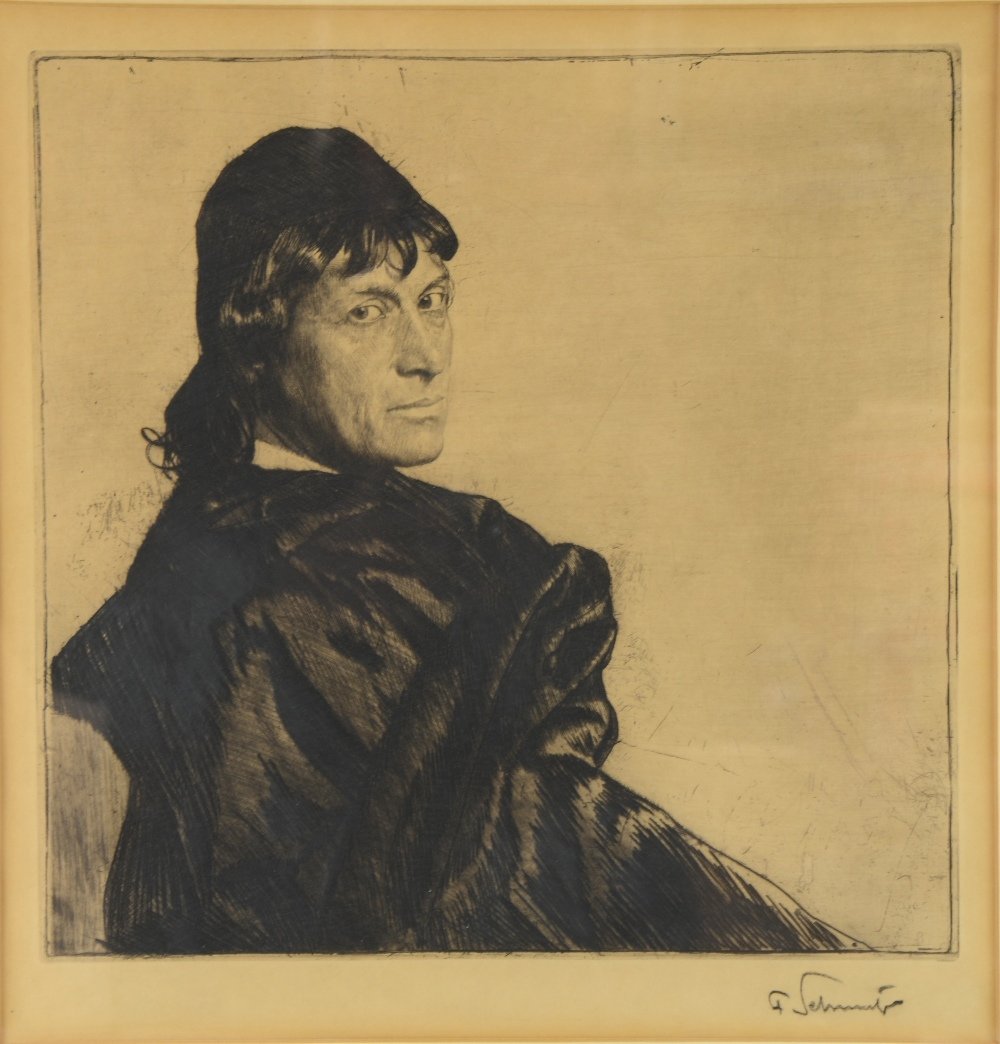 Ferdinand Schmutzer (austrian 1870 1928) Dry Point