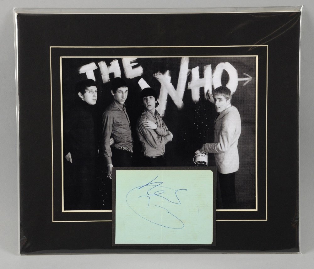 The Who, a 1974 autograph of Keith Moon signed during
