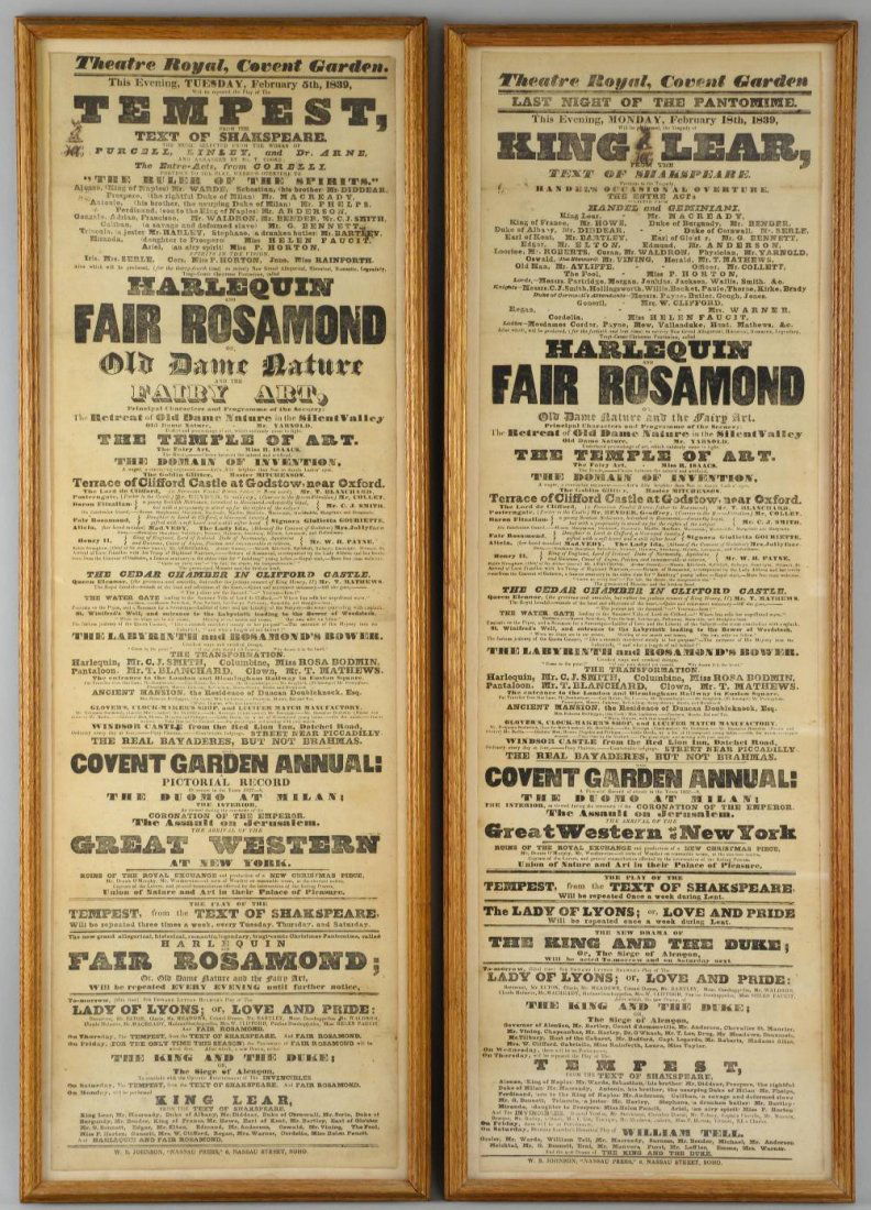 Theatre - Two early 19th century theatre playbill - Sep 06, 2016 ...