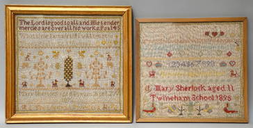 TWO NEEDLEWORK SAMPLERS, 19th C. - Sep 20, 2013 | Rago Arts and Auction ...