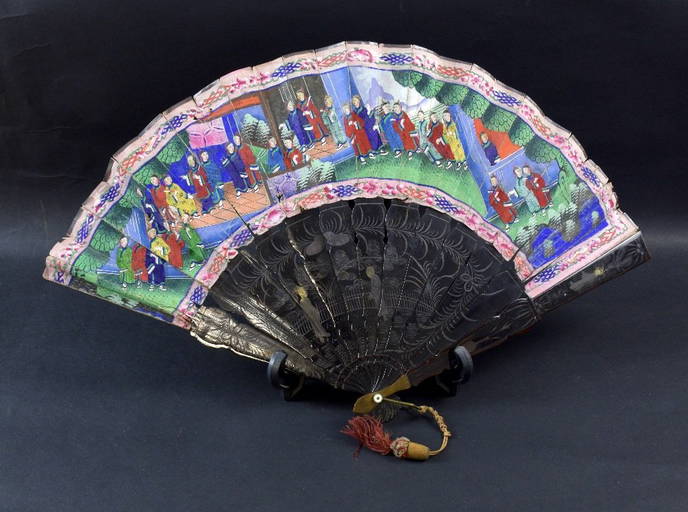 A Group Of Antique Fans, Including A Chinese Lacquer