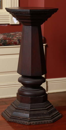 Antique Large Wooden Octagonal Plant Stand