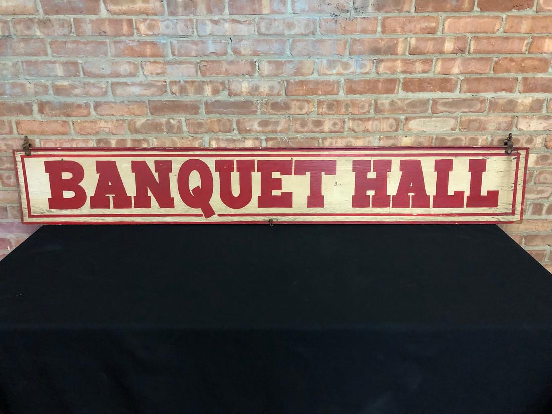 Vintage Banquet Hall Sign - double sided