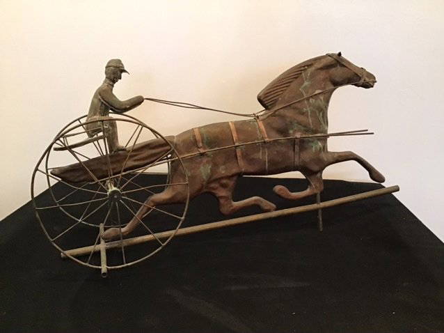 Harness Racing Horse Weathervane Copper