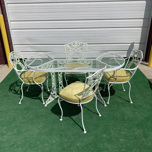 Mid Century Woodard Wrought Iron Patio Set
