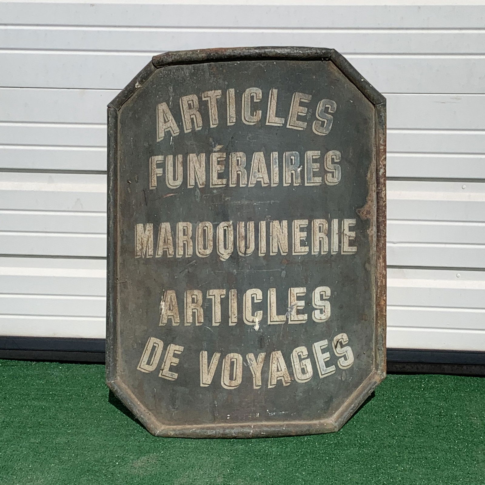 19th Century French Advertising Sign Funeral And Travel