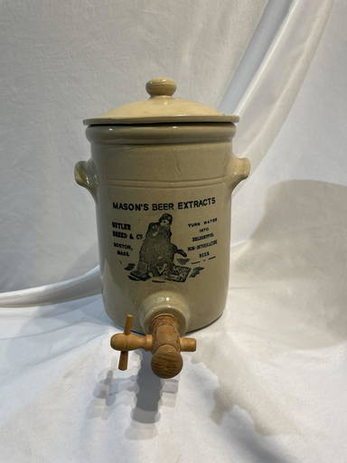 Original Antique Crock Masons Beer Extract Dispenser