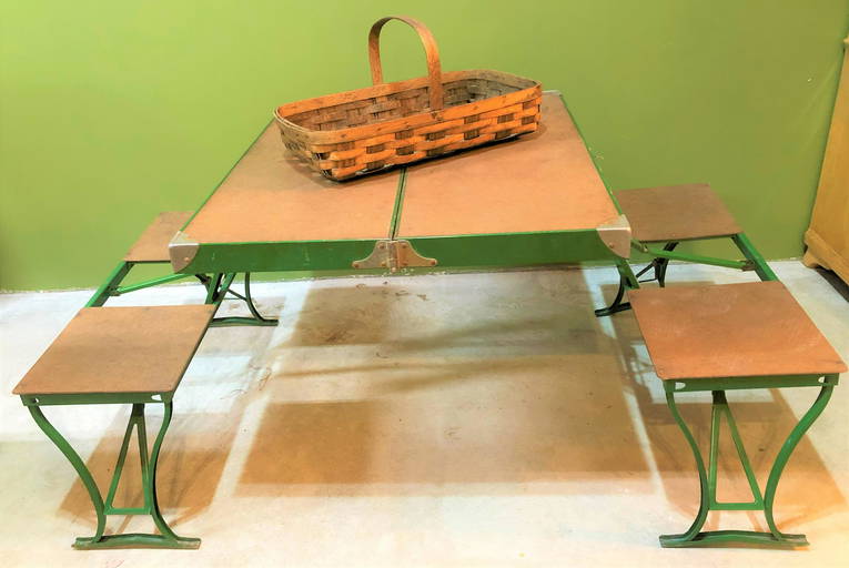 Vintage Folding Table & Chairs Briefcase