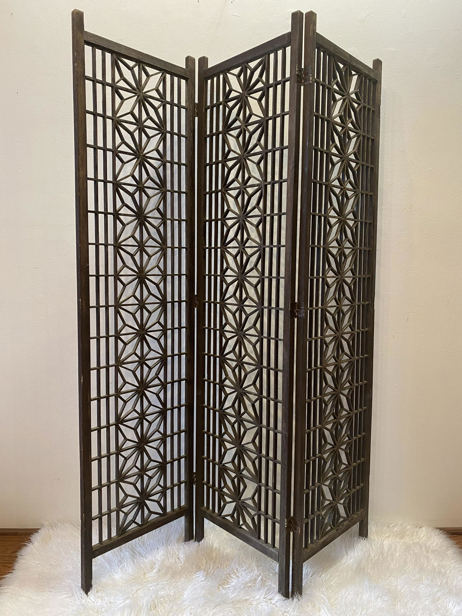 Vintage Japanese Wood Screen