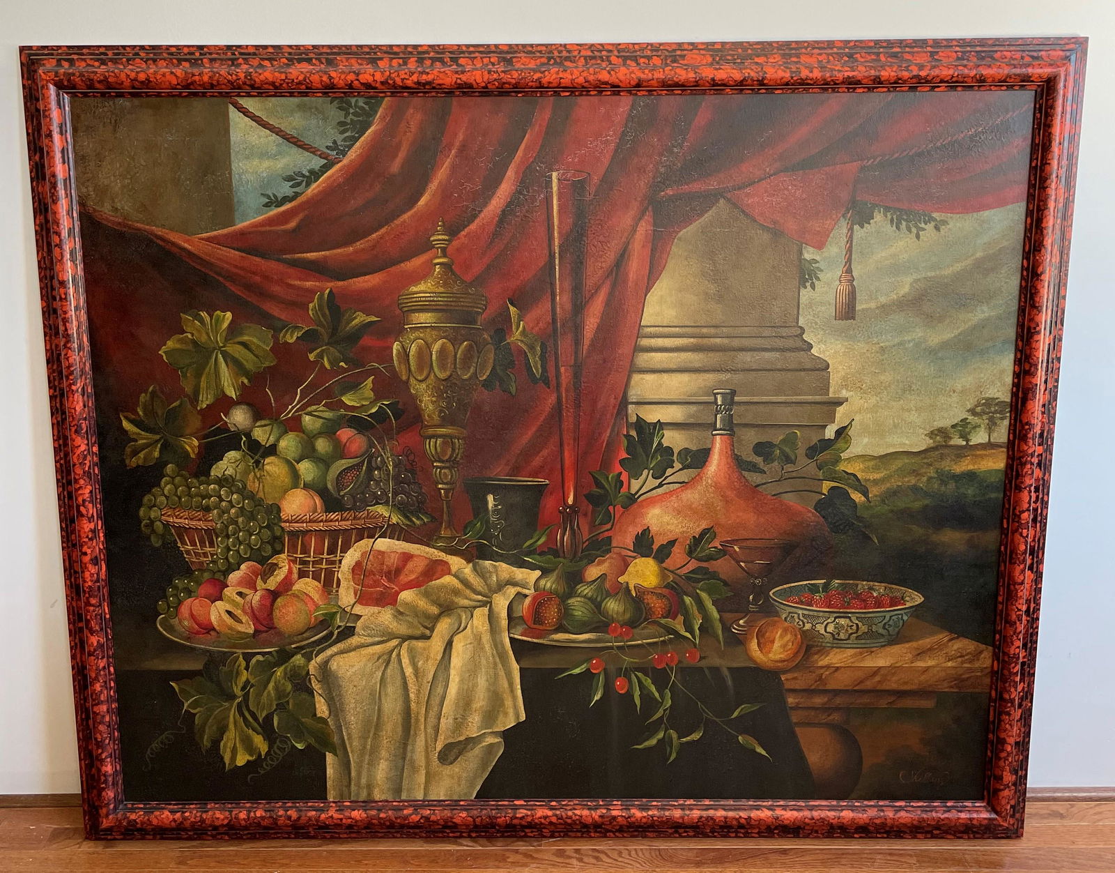 Signed Skilling Large Scale Still Life Oil Painting