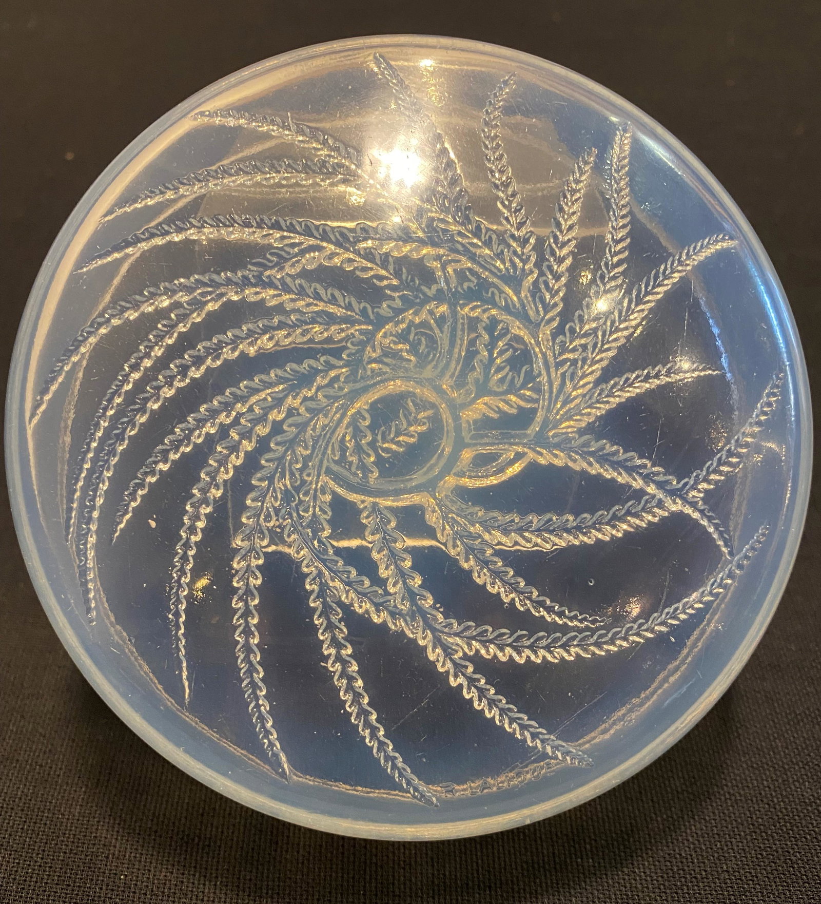 Signed Lalique Powder Box Houbigant