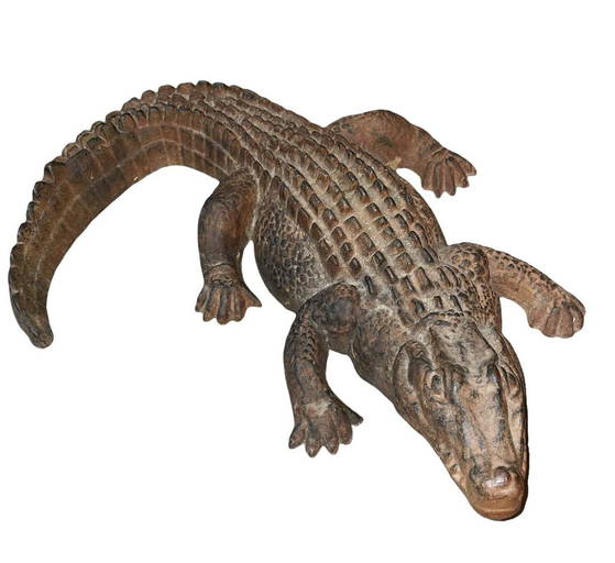 Large Primitive Cast Iron Alligator Doorstop