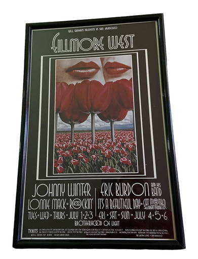 1969 Fillmore West Bg 180 David Singer Concert Poster Johnny Winter
