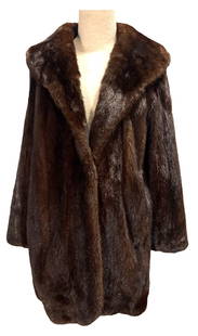 Classic 1950s Mid Length Mink Fur Coat