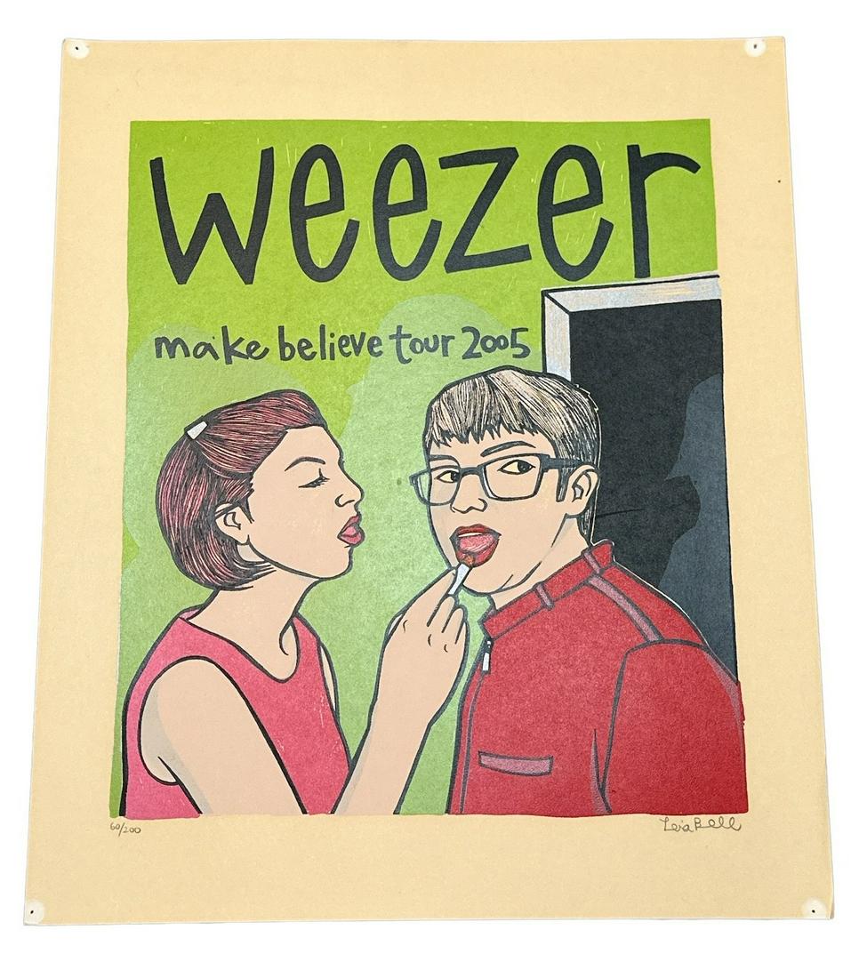 Weezer "make Believe Tour" 2005 Poster, Leia Bell Auction
