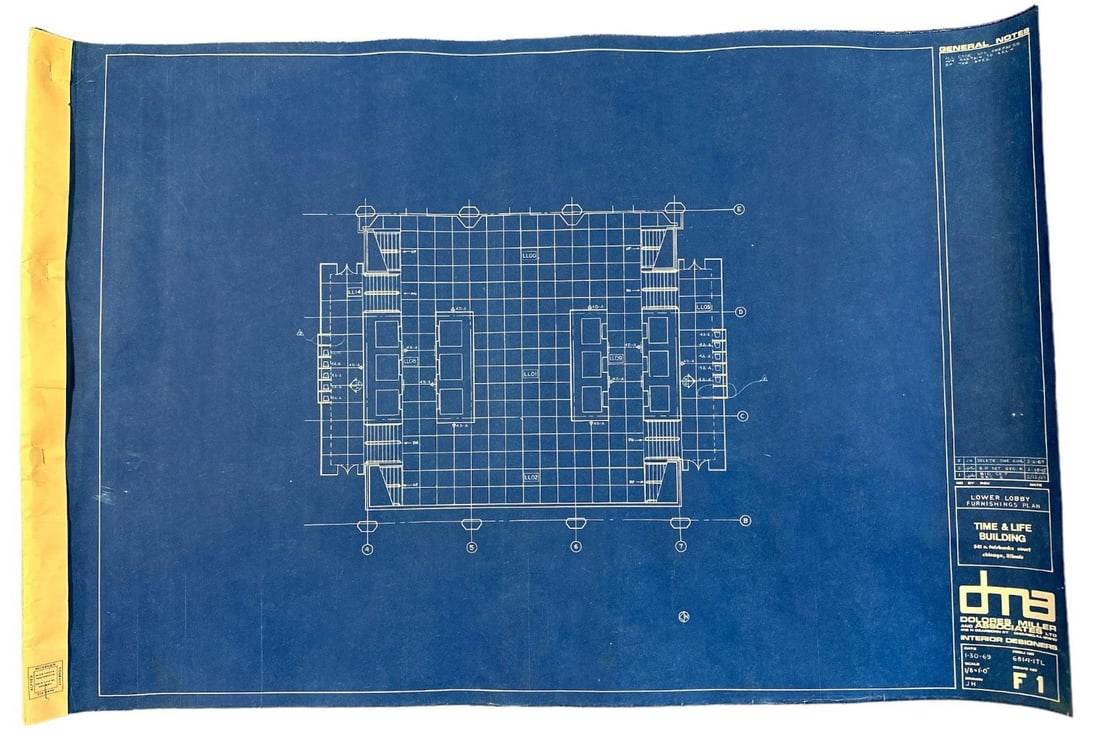 Harry Weese Blueprint Time-life Building Chicago Auction