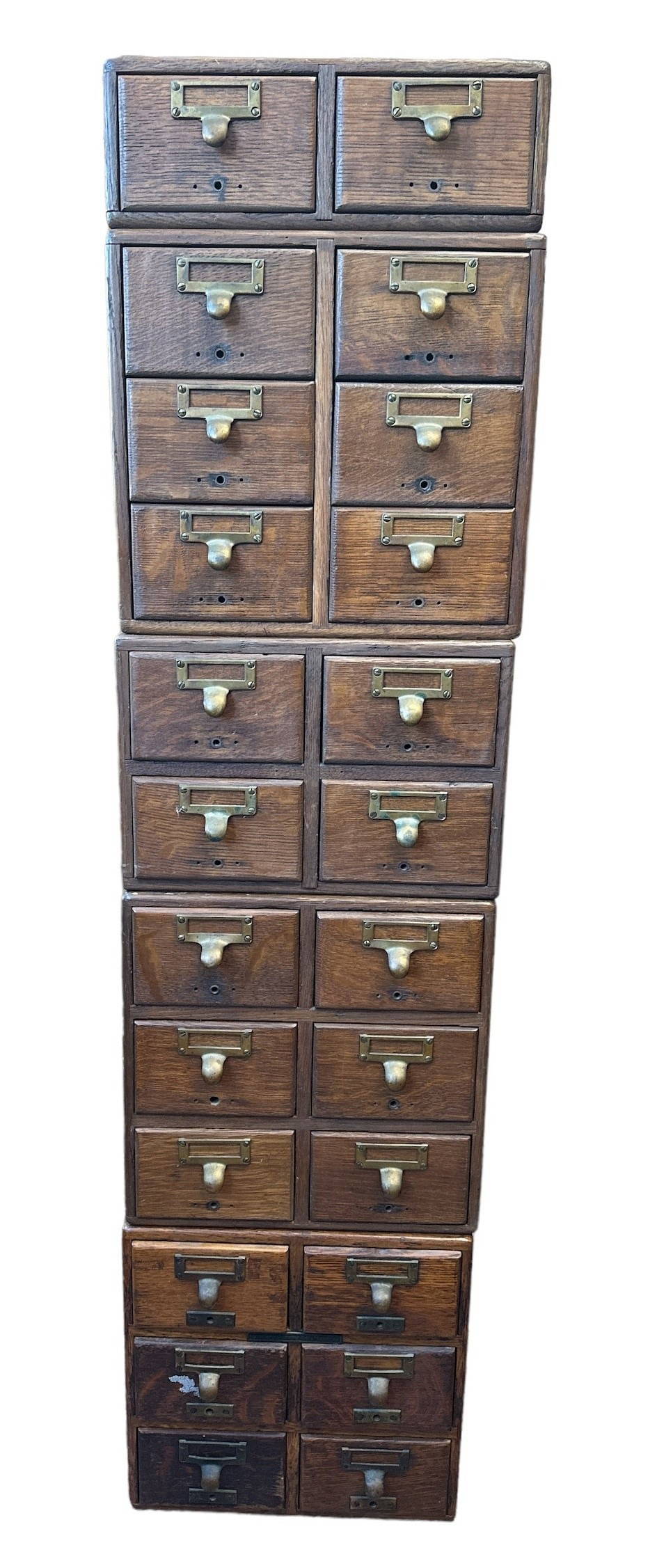Antique Oak Stacking Library File Cabinets Auction