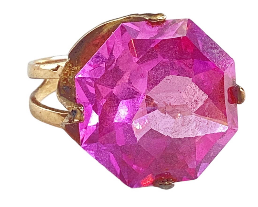 10k Gold Pink Alexandrite Ring Auction