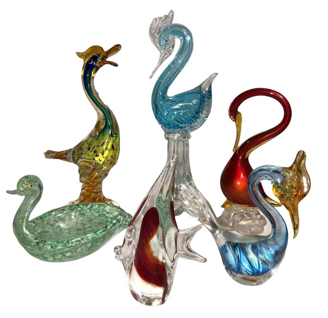 Collection Venetian Murano Art Glass Animal Figurines Auction