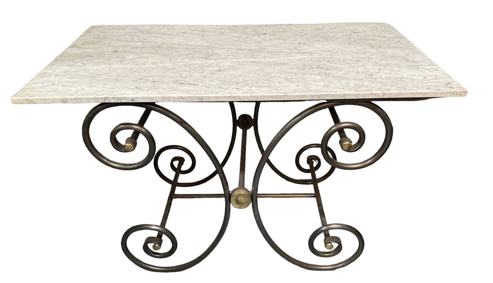 French Cast Iron Marble Pastry Table Auction