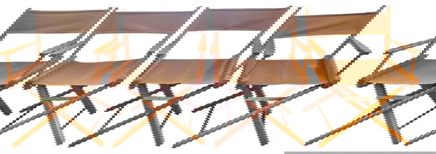 Four Mcm Gold Medal Folding Directors Chairs