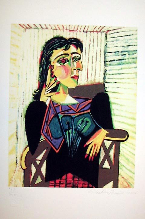 402: Pablo Picasso - Portrait of Dora Maar Seated Litho