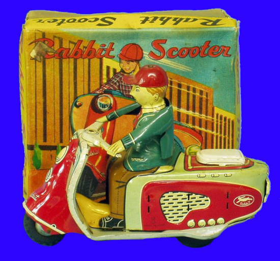 Japan Rabbit Scooter Litho Tin Friction