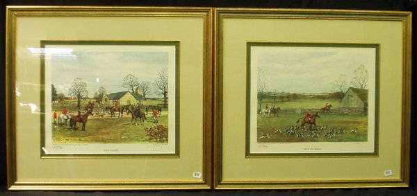 Set Of Voss Fox Hunting Prints Signed