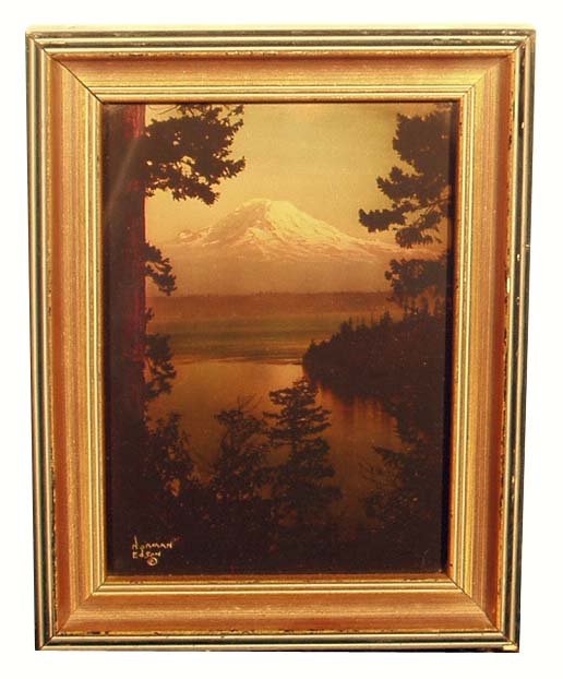 Norman Edson Orotone Photo Of Mt. Rainier Nr