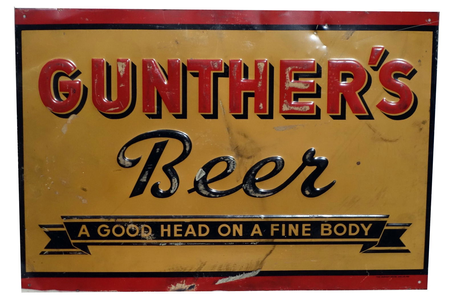 GUNTHER'S BEER SIGN - Oct 19, 2019 | Richard Opfer Auctioneering, Inc ...