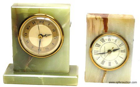 (2) Alabaster Clocks