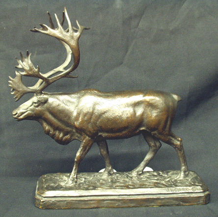 677: JAMES LIPPITT CLARK Rare Bronze Caribou