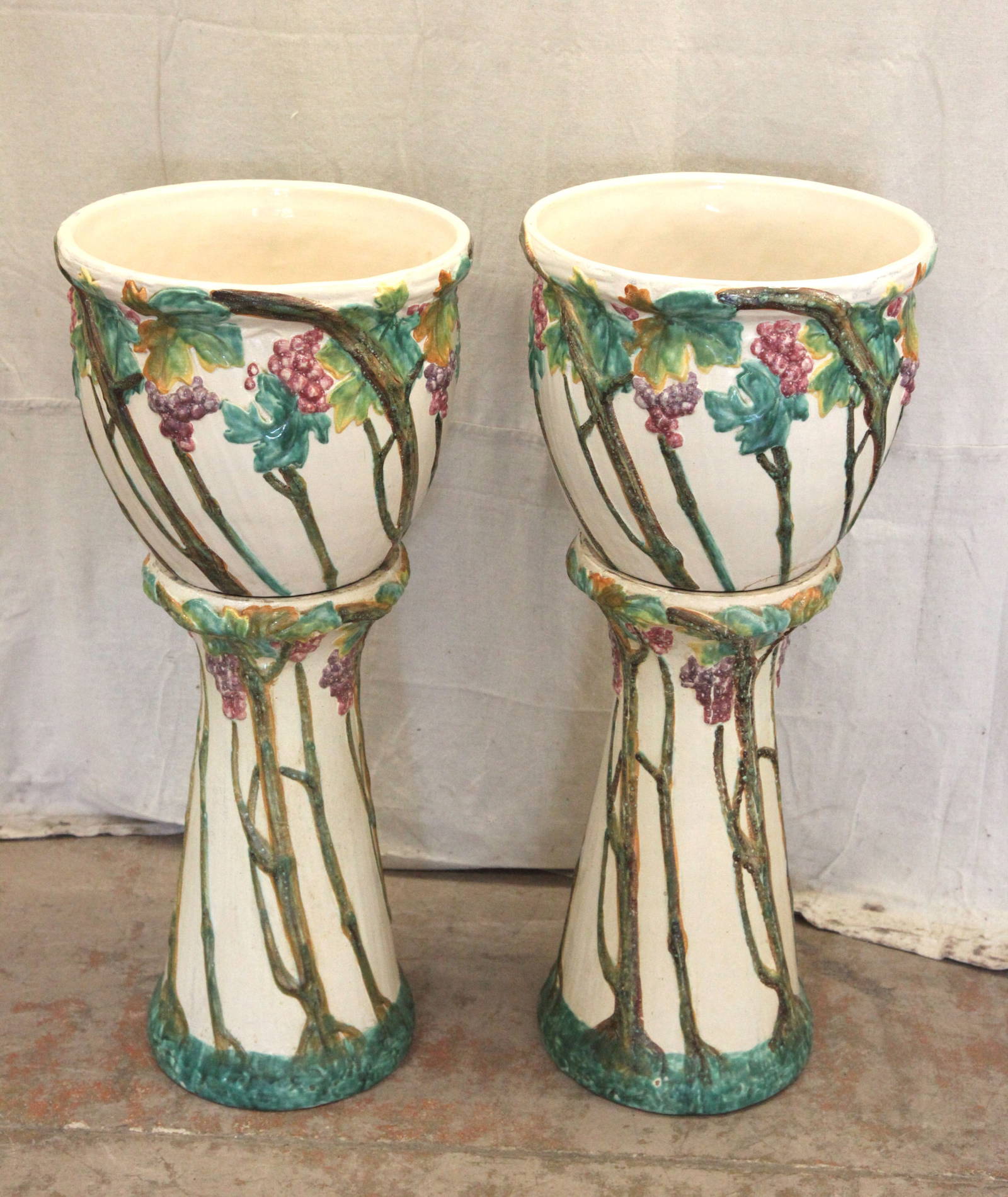 Pair Frank Ferrell Pottery Jardinieres Auction