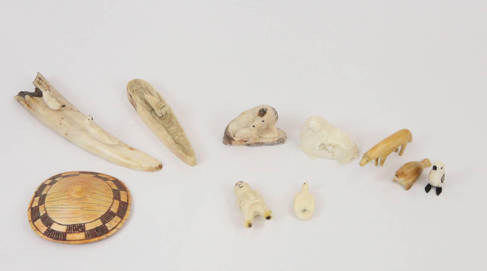 Eskimo Bone Carvings (10) Auction