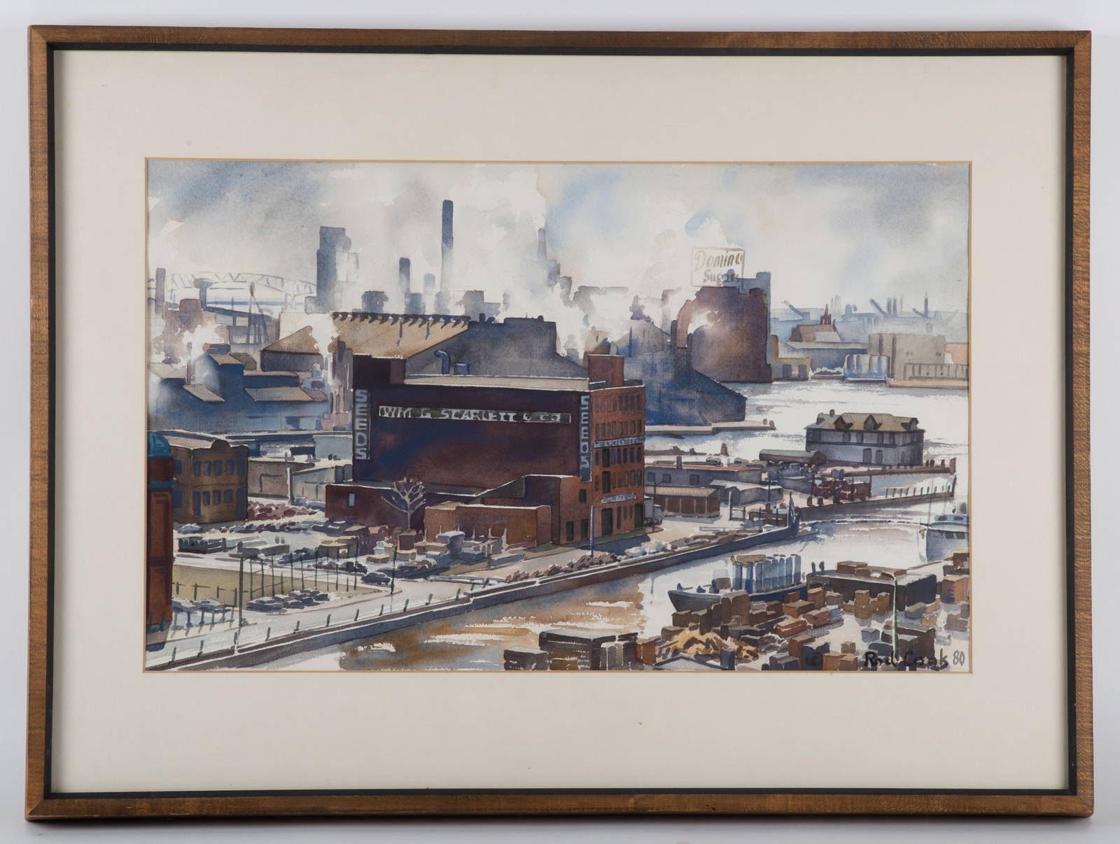Rodney Cook Baltimore Harbor Watercolor Auction