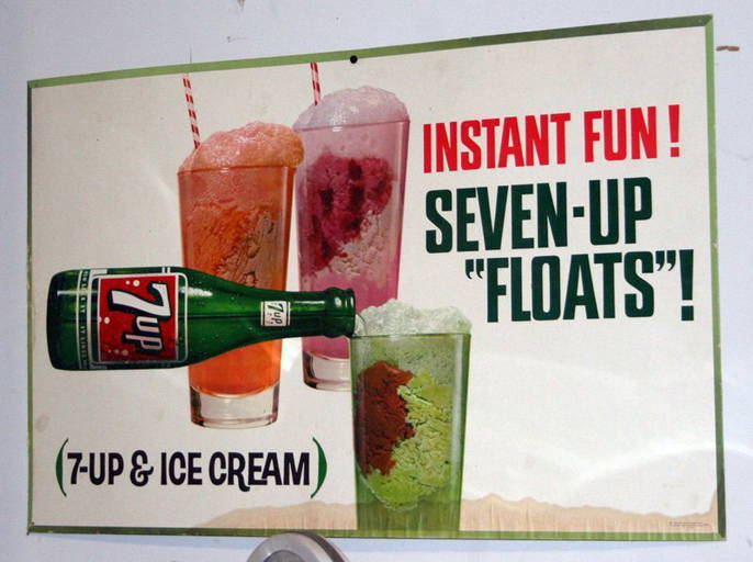 7 Up Floats Cardboard Signs
