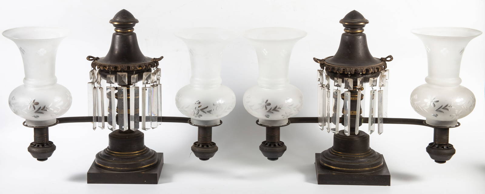 Pair Argand Lamps Auction