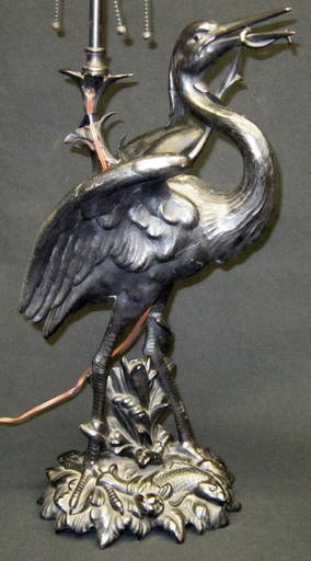 Antique Stork Table Lamp